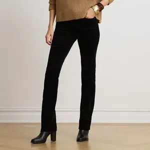 Ralph Lauren Mid-rise Slim Straight Corduroy Pants - Black