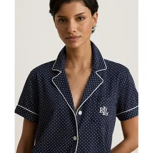 Ralph Lauren Polka-dot Cotton Jersey Boxer Sleep Set