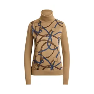 Ralph Lauren Belting-print Turtleneck Sweater