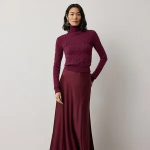 Ralph Lauren Masina Satin Maxi Skirt - Carmine