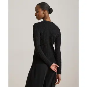 Ralph Lauren Cable-knit Cotton-blend Cardigan - Black