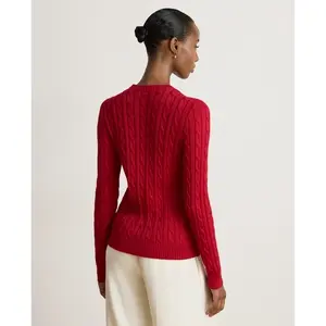 Ralph Lauren Cable-knit Cotton-blend Cardigan With Embroidered Logo - Ralph Red