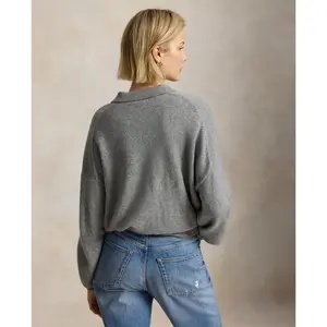 Ralph Lauren Polo-collar Cashmere Sweater - Gray Heather