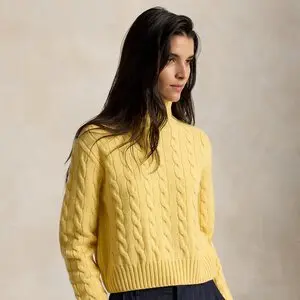 Ralph Lauren Cable-knit Wool-cashmere Turtleneck - Fall Yellow
