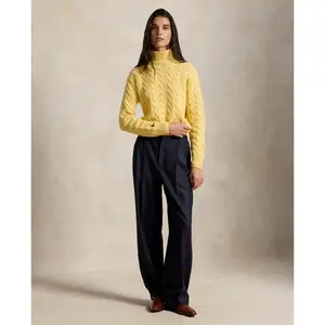 Ralph Lauren Cable-knit Wool-cashmere Turtleneck - Fall Yellow