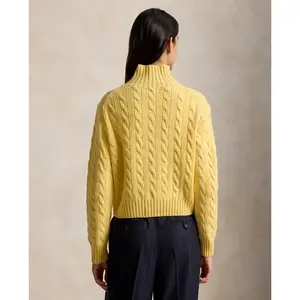 Ralph Lauren Cable-knit Wool-cashmere Turtleneck - Fall Yellow