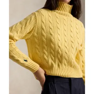 Ralph Lauren Cable-knit Wool-cashmere Turtleneck - Fall Yellow