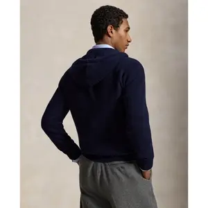 Ralph Lauren Waffle-knit Wool-cotton Hooded Sweater - Hunter Navy
