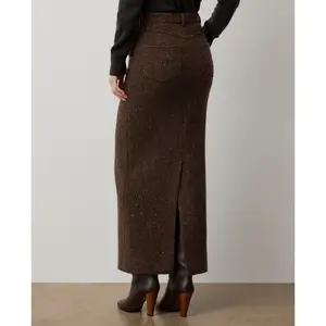 Ralph Lauren Fontaine Wool-blend Donegal Tweed Maxi Skirt