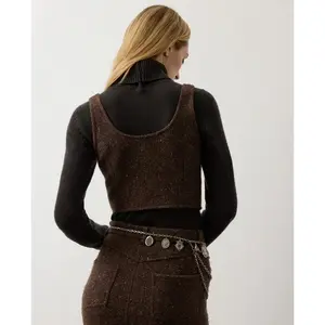 Ralph Lauren Sherry Wool-blend Donegal Tweed Top