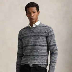 Ralph Lauren Fair Isle Washable Wool Sweater - Grey Combo