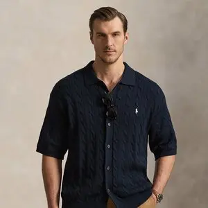 Ralph Lauren Relaxed Fit Cable-knit Cotton Sweater - Hunter Navy