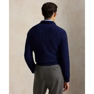 Ralph Lauren Cable-knit Cashmere Polo-collar Sweater