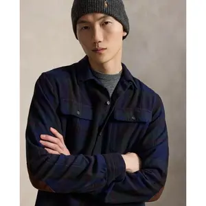 Ralph Lauren Classic Fit Plaid Suede-trim Twill Shirt