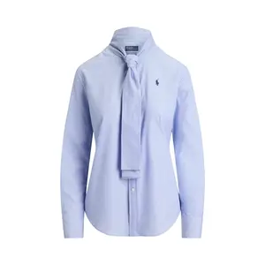 Ralph Lauren Slim Fit Cotton Tie-neck Shirt