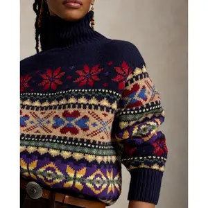 Ralph Lauren Geo-motif Wool-cashmere-blend Turtleneck