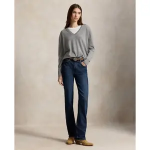 Ralph Lauren Cashmere V-neck Sweater - Gray Heather