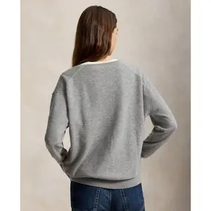 Ralph Lauren Cashmere V-neck Sweater - Gray Heather