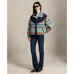 Ralph Lauren Fair Isle High-pile Fleece Mockneck Jacket