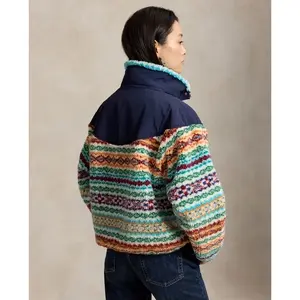 Ralph Lauren Fair Isle High-pile Fleece Mockneck Jacket
