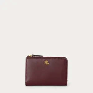 Ralph Lauren Leather Small Bi-fold Wallet Dark Garnet