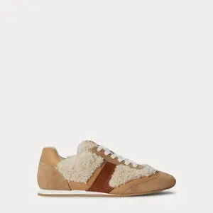 Ralph Lauren Dani Suede-shearling Low-profile Sneakers