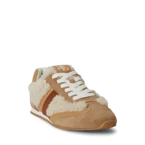 Ralph Lauren Dani Suede-shearling Low-profile Sneakers