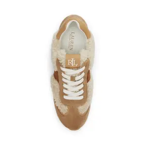 Ralph Lauren Dani Suede-shearling Low-profile Sneakers