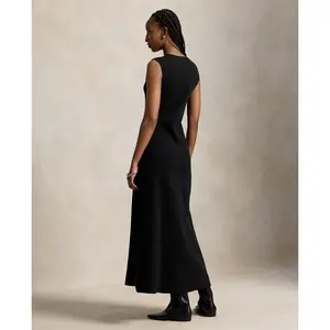 Ralph Lauren Buttoned Wool-blend Sleeveless Dress