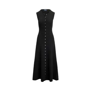Ralph Lauren Buttoned Wool-blend Sleeveless Dress