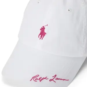 Ralph Lauren Pink Pony Twill Ball Cap - Ceramic White