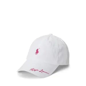 Ralph Lauren Pink Pony Twill Ball Cap - Ceramic White