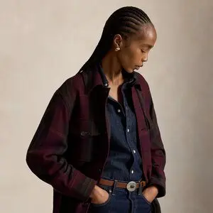 Ralph Lauren Plaid Wool-blend Twill Shirt Jacket - Brown Multi