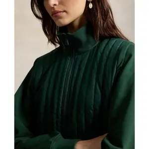 Ralph Lauren Quilted Mockneck Full-zip Cropped Jacket - Northwest Pine