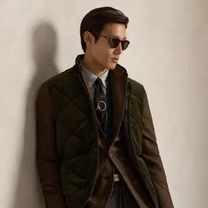 Ralph Lauren Quilted Corduroy Vest - Company Olive