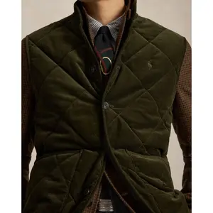Ralph Lauren Quilted Corduroy Vest - Company Olive