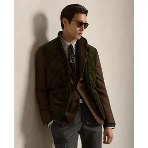 Ralph Lauren Quilted Corduroy Vest - Company Olive