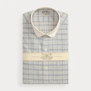 Ralph Lauren Slim Fit Checked Shirt - White/blue