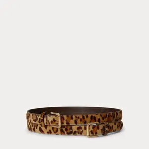 Ralph Lauren Haircalf Double-buckle Stacked Wide Belt