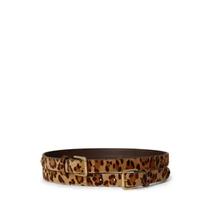 Ralph Lauren Haircalf Double-buckle Stacked Wide Belt
