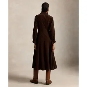 Ralph Lauren Corduroy A-line Shirtdress - Dark Brown