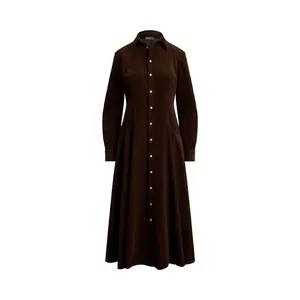 Ralph Lauren Corduroy A-line Shirtdress - Dark Brown