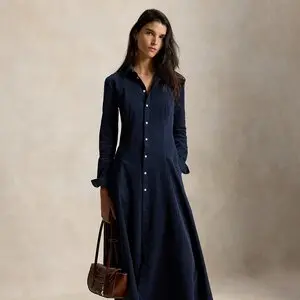 Ralph Lauren Corduroy A-line Shirtdress Navy