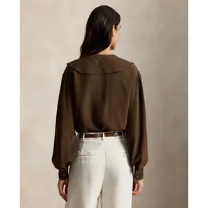 Ralph Lauren Ruffled Crepe Shirt