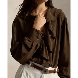 Ralph Lauren Ruffled Crepe Shirt