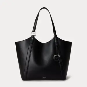 Ralph Lauren Nappa Leather Large Tasha Tote Bag - Black