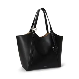 Ralph Lauren Nappa Leather Large Tasha Tote Bag - Black