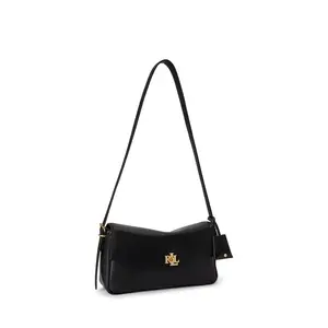 Ralph Lauren Nappa Leather Medium Farrah Shoulder Bag - Black