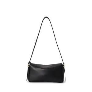 Ralph Lauren Nappa Leather Medium Farrah Shoulder Bag - Black
