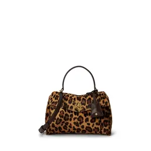 Ralph Lauren Print Haircalf Small Farrah Soft Satchel